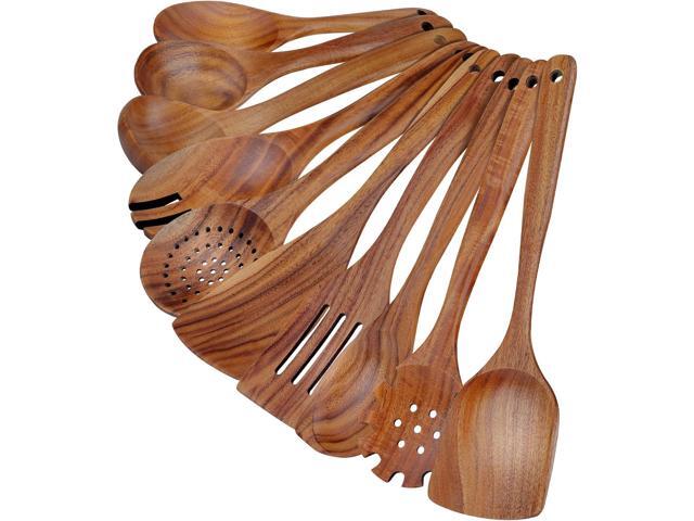 Click here for comfoyar Teak Wooden Spoons for Cooking  10 Pieces... prices