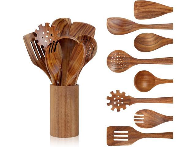 Click here for comfoyar Teak Wooden Spoons for Cooking  9 Pieces... prices