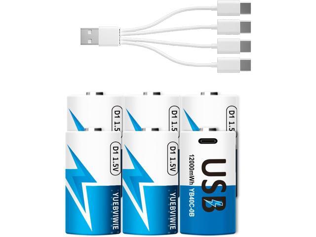 Click here for Rechargeable Lithium D Batteries with 4 in 1 USB-C... prices