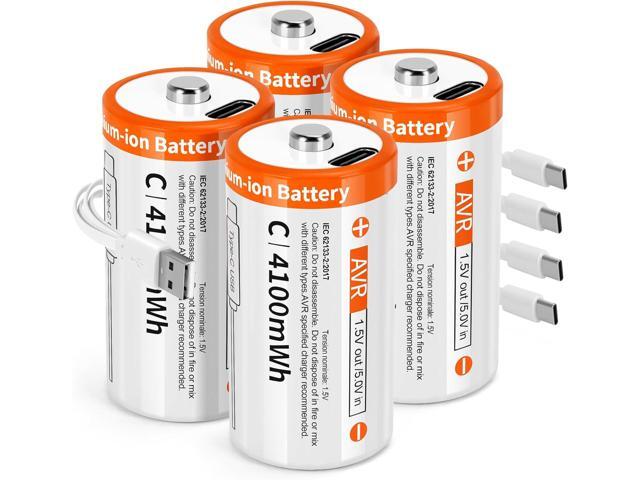 Click here for Rechargeable C Batteries 4 Pack-Li-ion 1.5 V C Bat... prices