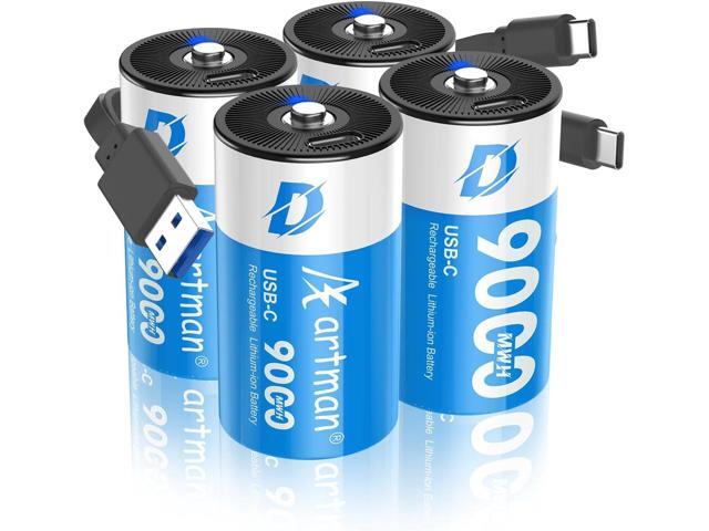 Click here for Artman Rechargeable Lithium D Batteries 4 Pack  90... prices