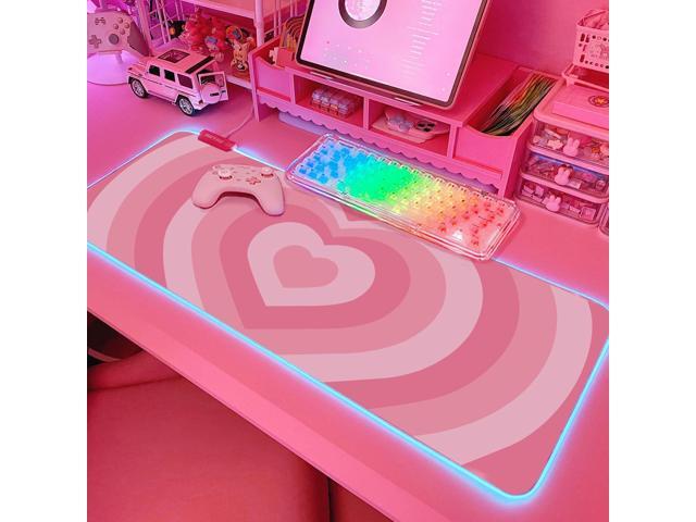 Click here for JMIYAV Pink Love Heart RGB Gaming Mouse Pad 31.5x1... prices