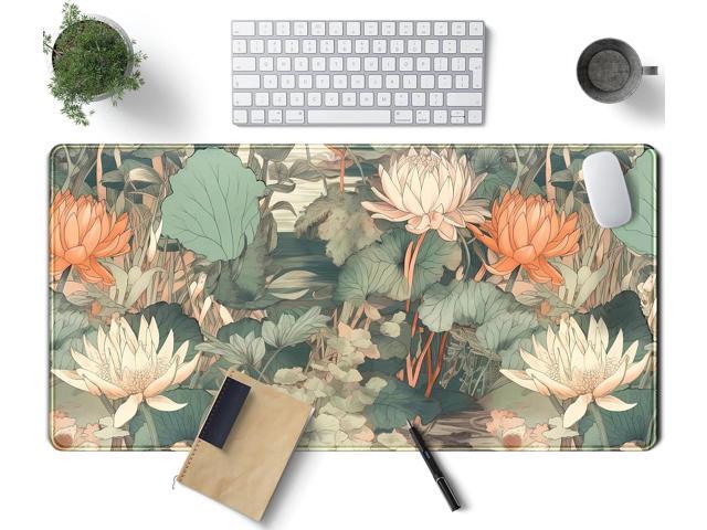 Click here for Light Emerald and Orange Floral Desk Mat  XXL Larg... prices