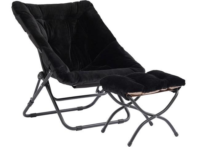 Click here for Oversized Folding Faux Fur Chair with Ottoman  X-L... prices