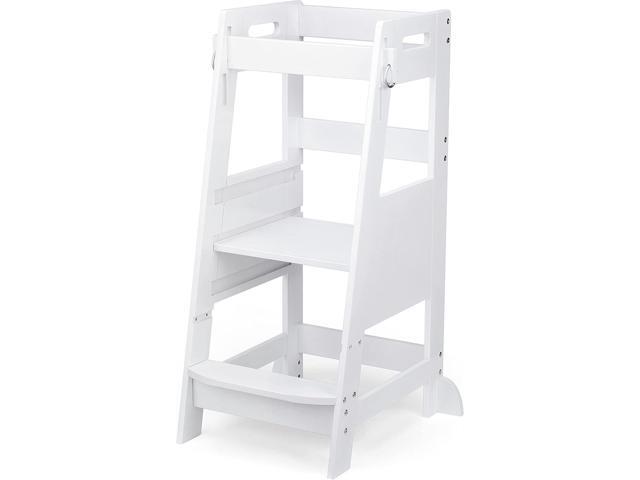 Click here for TOETOL Bamboo Toddler Kitchen Step Stool White Hel... prices