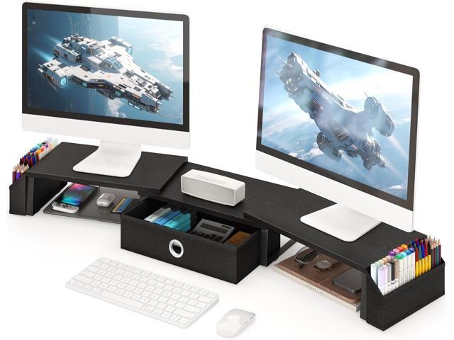 Click here for Dual Monitor Stand Riser w/ Drawer & Metal Leg  La... prices