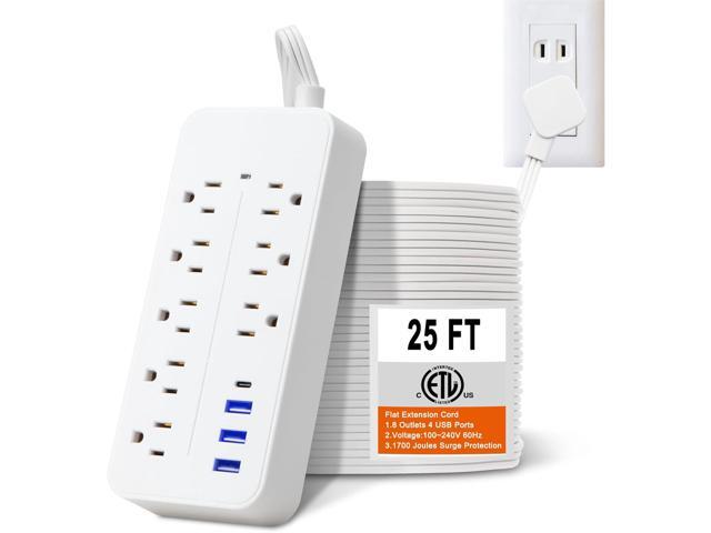 Click here for Flat Extension Cord 25 ft  Extra Long Cord Power S... prices