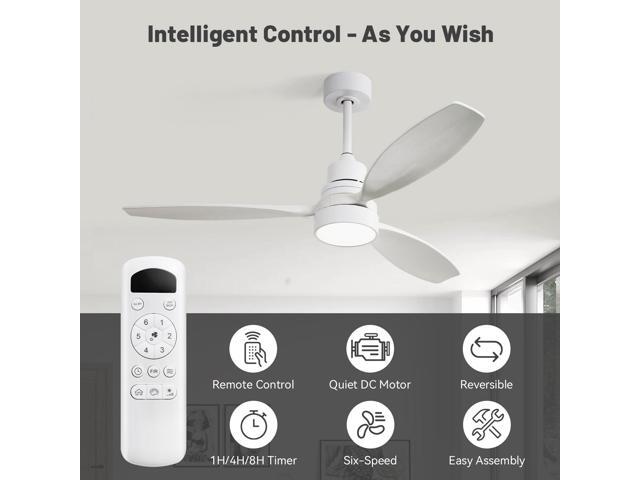 Click here for Sofucor White Ceiling Fan with Lights 52 Inch Low... prices