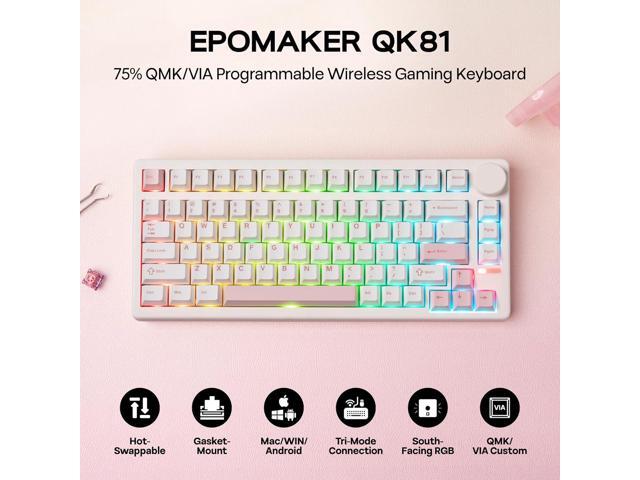 Click here for EPOMAKER QK81 75 Wireless Mechanical Gaming Keyboa... prices