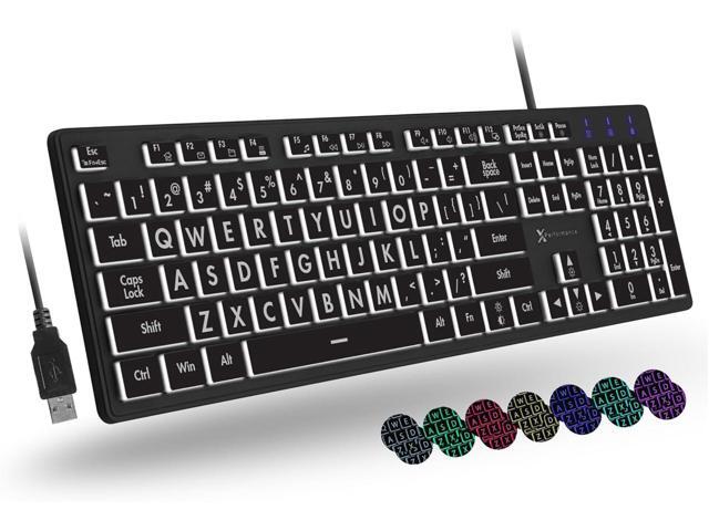 Click here for X9 Large Print Backlit Keyboard Wired Light Up Com... prices