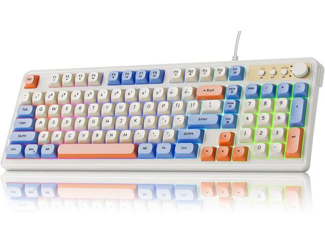 Click here for EWEADN G98 RGB Gaming Keyboard Wired  Retro Creamy... prices
