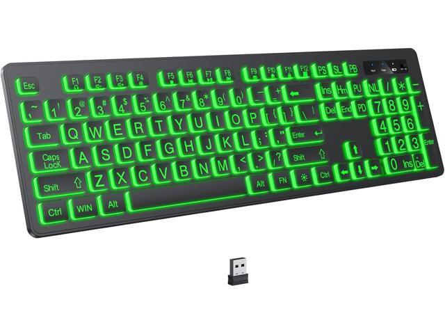 Click here for Large Print Backlit Wireless Keyboard  2.4G Silent... prices