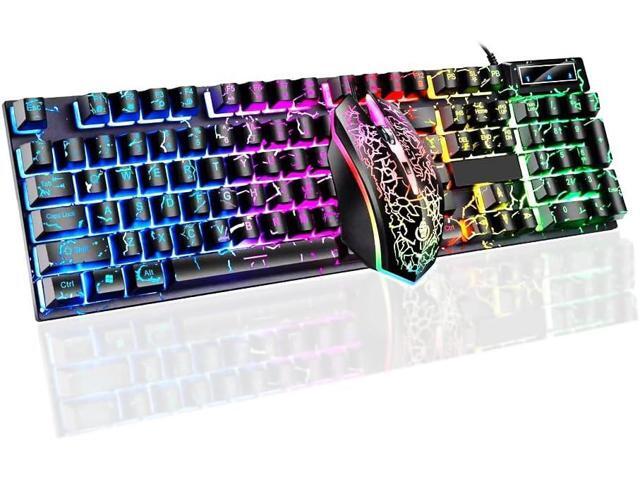 Click here for Guiheng Wired Crack Rainbow Gaming Keyboard and Mo... prices