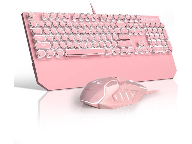 Click here for Retro Pink Typewriter-Style Keyboard and Mouse Com... prices