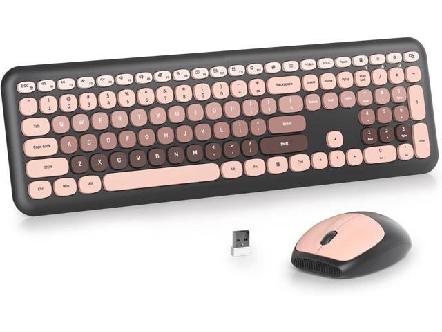 Click here for Colorful Pink Quiet Keyboard and Mouse Wireless  R... prices