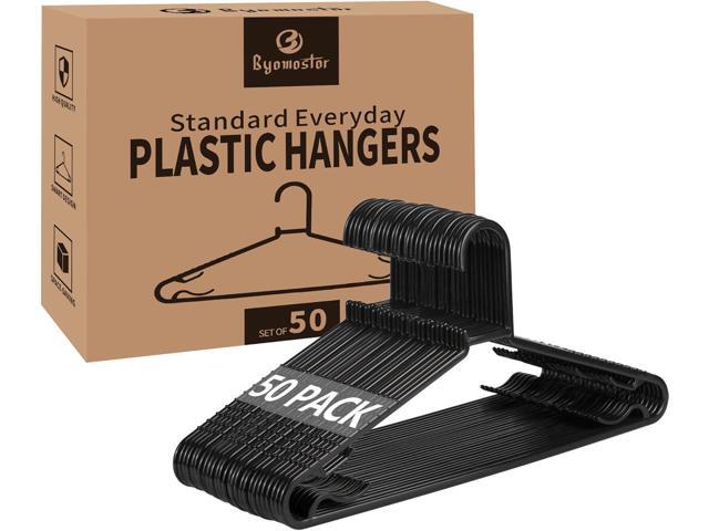 Click here for Black Plastic Hangers 50 Pack  Light Weight Durabl... prices