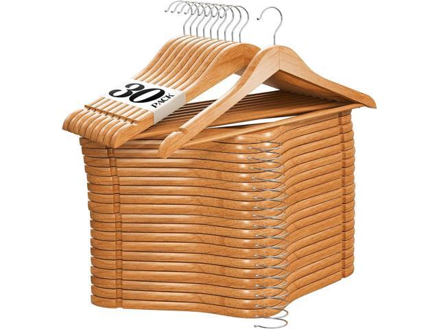 Click here for Home It Wooden Hangers 30 Pack - Natural Wood Dura... prices