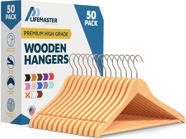 Click here for Wooden Hanger Set - 50 Pieces Non-Slip Versatile C... prices