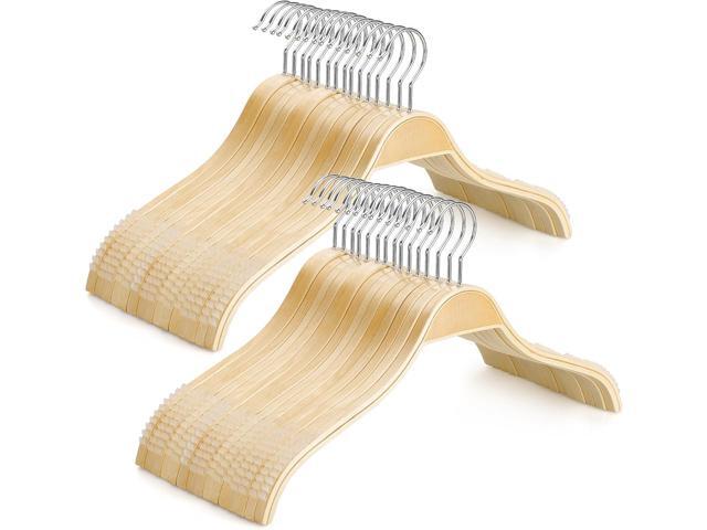 Click here for TOPIA HANGER Slim Natural Wood Hangers with Extra... prices