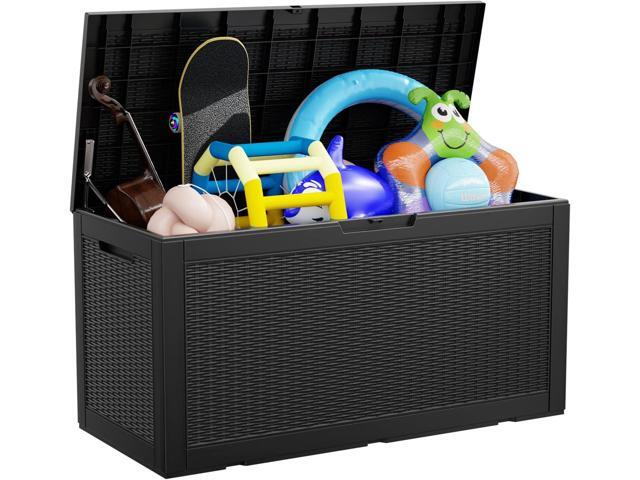 Click here for 100 Gallon Deck Box Resin Outdoor Storage Box with... prices