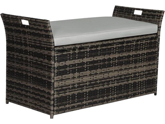 Click here for 90 Gallon Outdoor Wicker Storage Bench with Cushio... prices