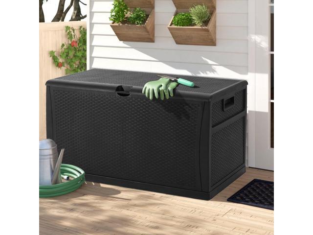 Click here for 120 Gallon Resin Wicker Patio Storage Box  Outdoor... prices