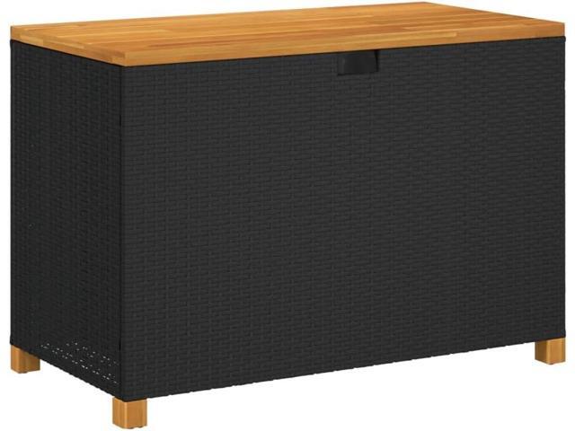 Click here for vidaXL Patio Storage Box/Bench Seat - Black Poly R... prices