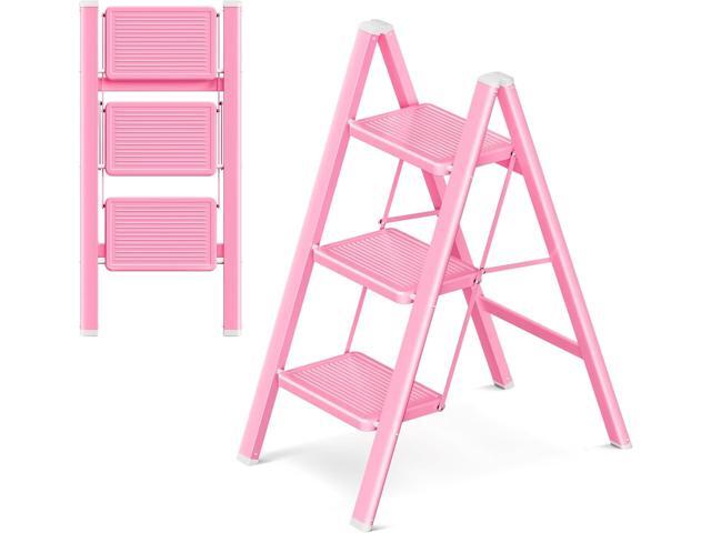 Click here for GameGem Pink Step Ladder 3 Step Folding  Small Ste... prices