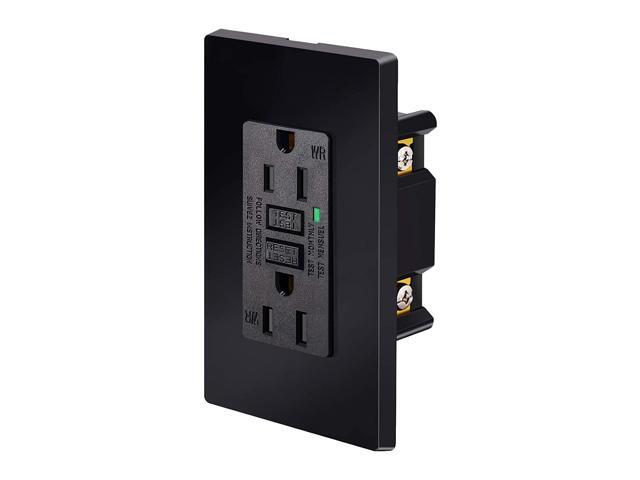 Click here for Black GFCI Outlet 15 Amp Nineleaf 1PK Black Outlet... prices