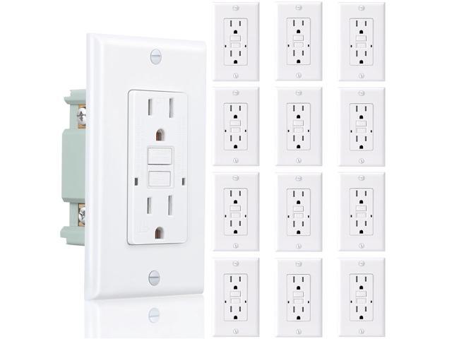 Click here for 12 Pack 15 Amp GFCI Outlet GFI Electrical Outlet T... prices
