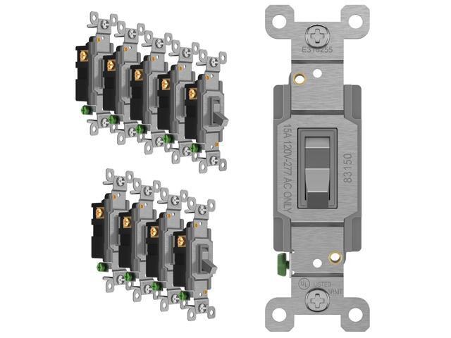 Click here for ENERLITES 83150-GR-10PCS Toggle Light Switch  3-Wa... prices