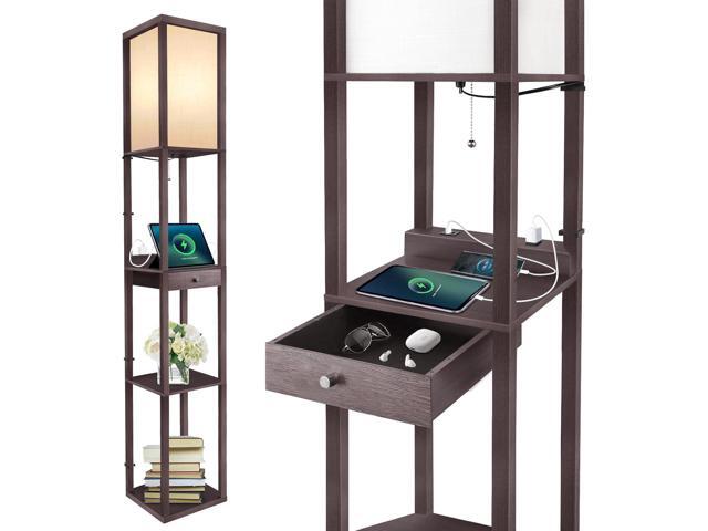Click here for OUTON Deluxe Shelf Floor Lamp with 1 Drawer  2 USB... prices