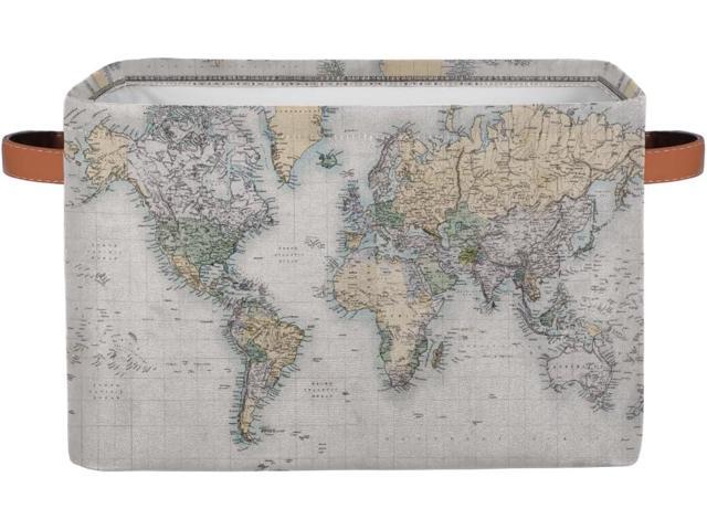 Click here for Vintage World Map Storage Basket Collapsible Laund... prices