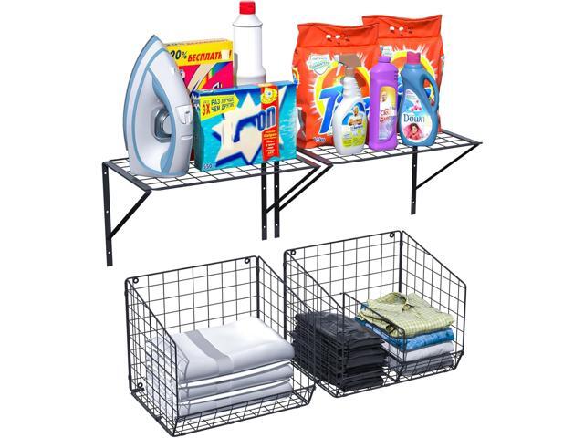 Click here for VANMEE 4 Pack Laundry Room Shelves Wall Mounted wi... prices