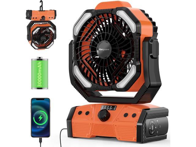 Click here for Easywave Camping Fan with LED Lantern: 30000mAh Re... prices