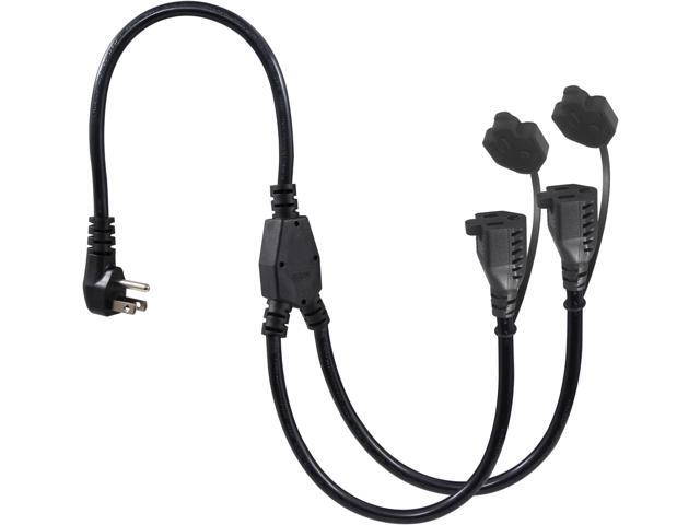 Click here for 2FT Outdoor Extension Cord Splitter - 90-Degree Fl... prices