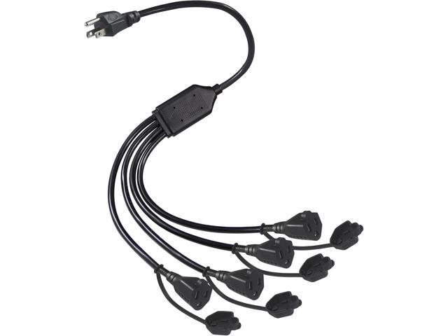 Click here for KUNCAN 4-Outlet Power Splitter Cord - 3 Prong 1 to... prices