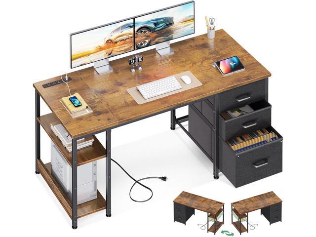 Click here for AODK 51 Inch Computer Desk with Fabric Drawers & U... prices
