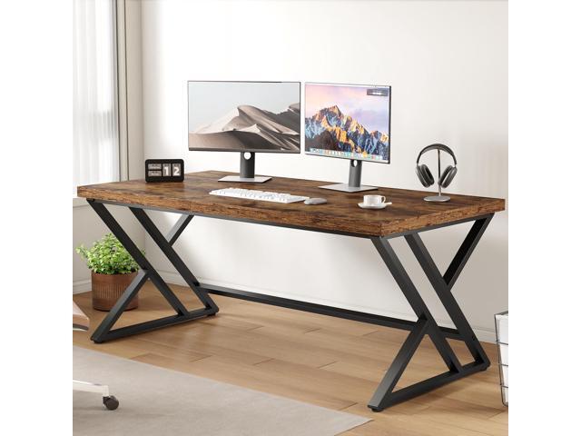 Click here for LVB Rustic Wood Computer Desk  Metal Home Executiv... prices