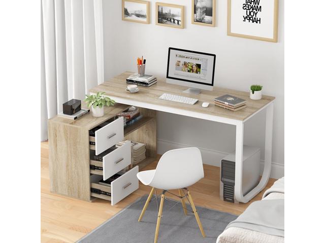 Click here for FUFU & GAGA 55.1 Large L-Shaped Office Desk with 4... prices