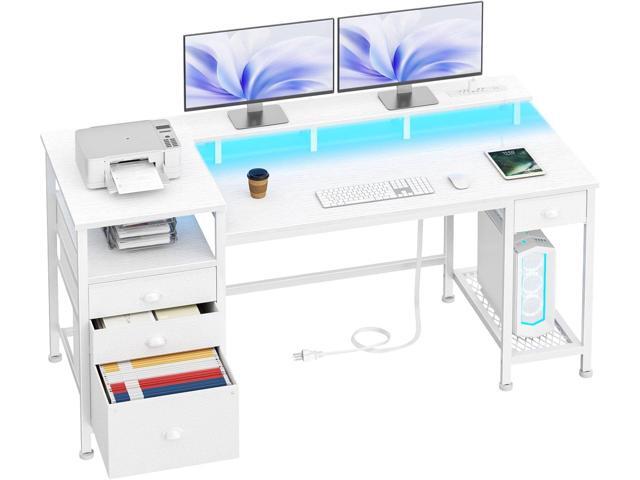 Click here for Furologee 60 White Office Computer Desk with 4 Dra... prices