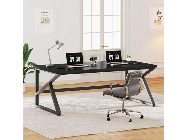 Click here for IBF Long Black Computer Desk  Large Executive Offi... prices