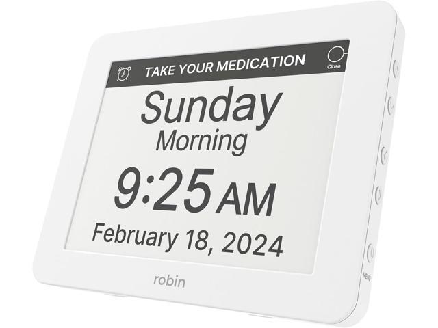 Click here for Robin Clock 2024 with Day and Date for Elderly  Cl... prices