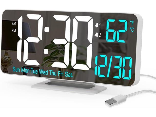 Click here for KOSUMOSU Digital LED Clocks for Bedrooms 6.7in Whi... prices