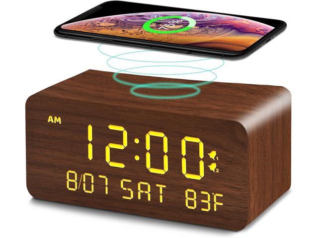 Click here for Andoolex Wooden Digital Alarm Clock with Wireless... prices