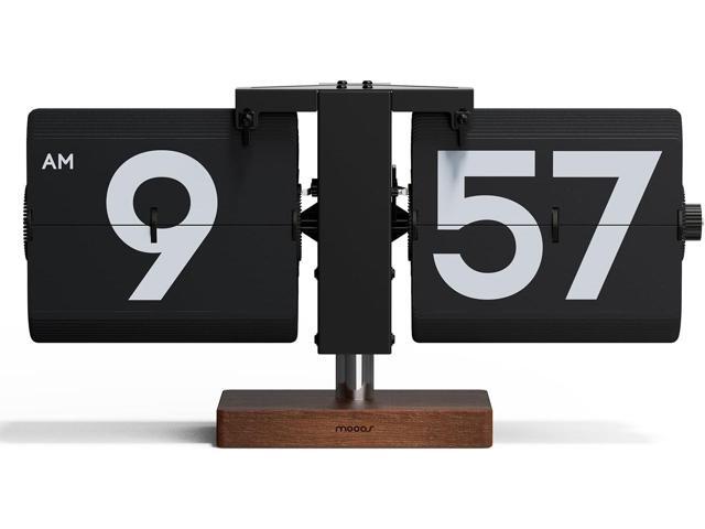 Click here for mooas Classic Modern Wood Big Flip Desk Clock (Bla... prices