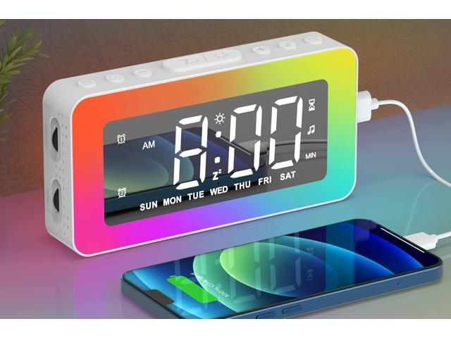 Click here for Alarm Clocks for Bedrooms  Mirror Clock with 8 RGB... prices