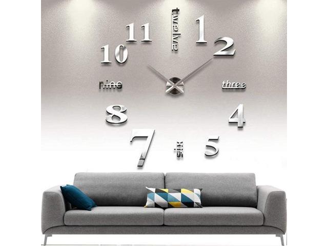 Click here for DIY Wall Clock Modern Large 3D Wall Clock Mirror S... prices