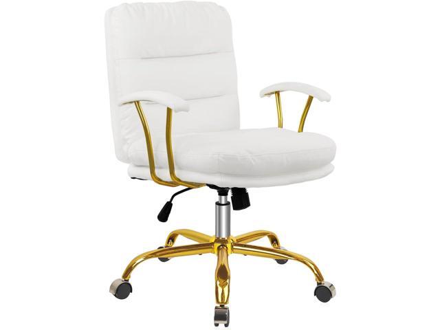 Click here for Leather Home Office Desk Chair  Mid-Back Vanity Ch... prices