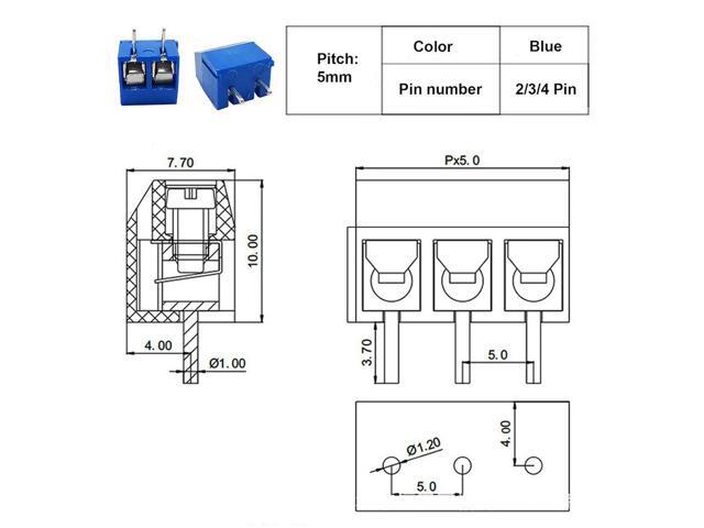 Click here for 100Pcs KF301-2P/3P/4P Screw Terminal Block Connect... prices
